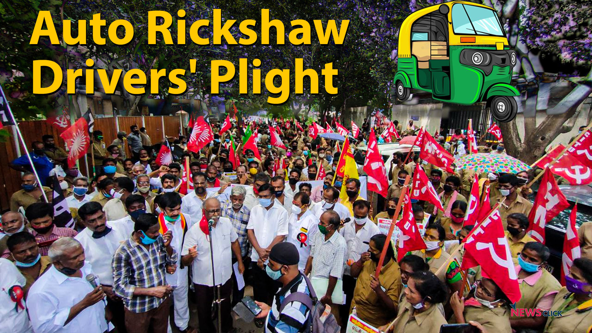 Tamil Nadu Auto Rickshaw Drivers Protest Demanding Urgent Action ...