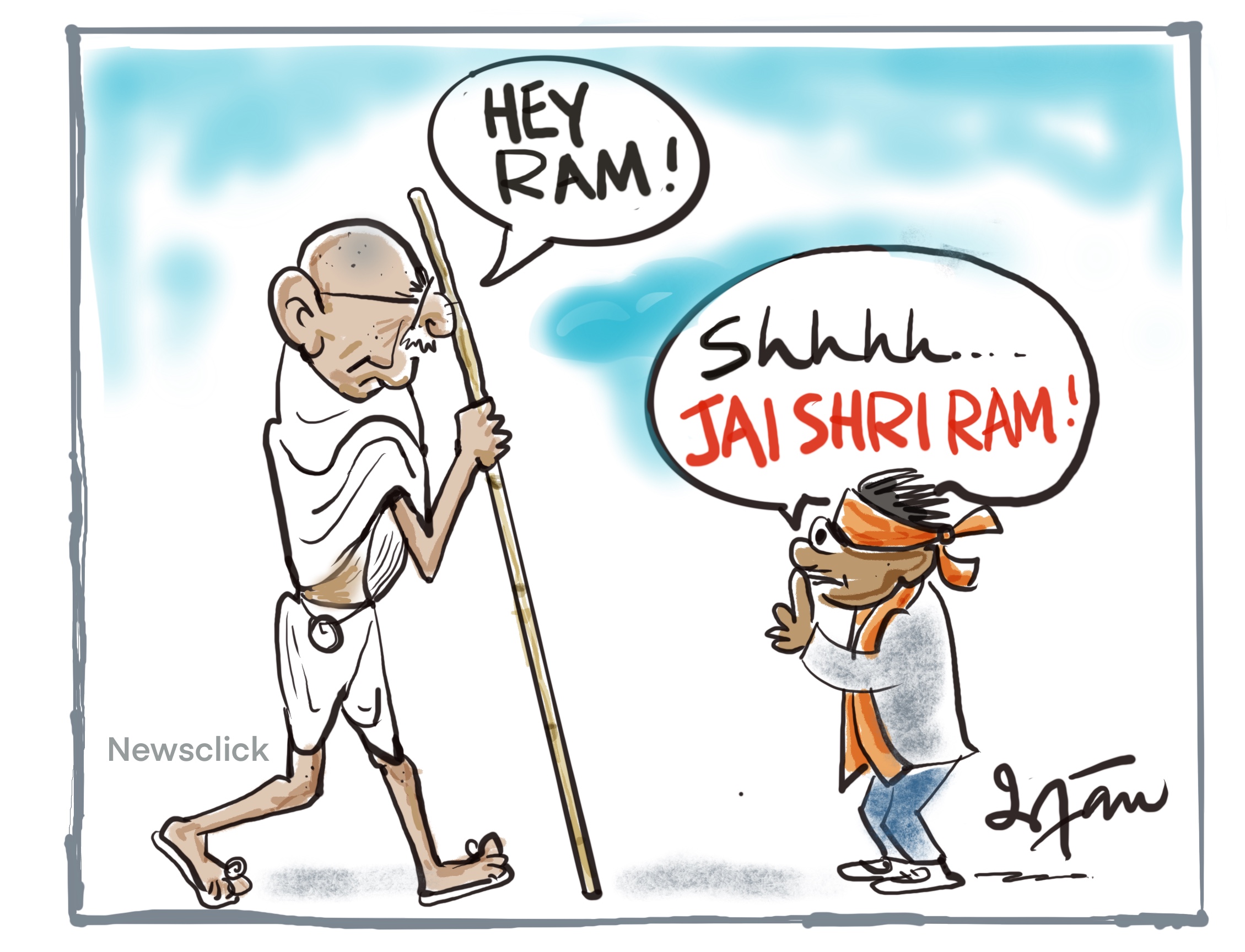 Cartoon Click: Gandhi's India – From Hey Ram to Jai Shri Ram! | NewsClick
